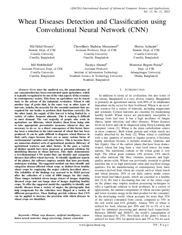 Pdf Wheat Diseases Detection And Classification Using Convolutional