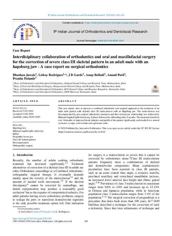 (PDF) Interdisiplinary collaboration of orthodontics and oral and ...