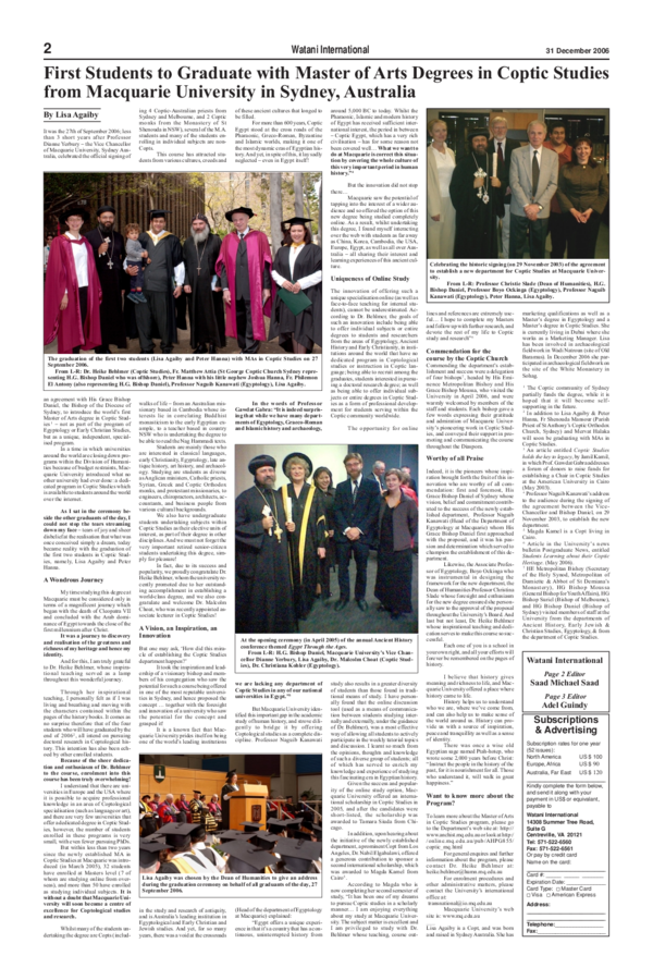 (PDF) First Students to Graduate with Master of Arts Degrees in Coptic ...