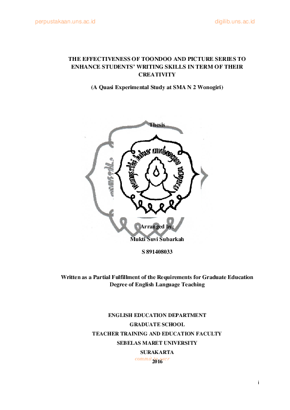 (PDF) The Effectiveness of Toondoo and Picture Series to Enhance Students’ Writing Skills in ...