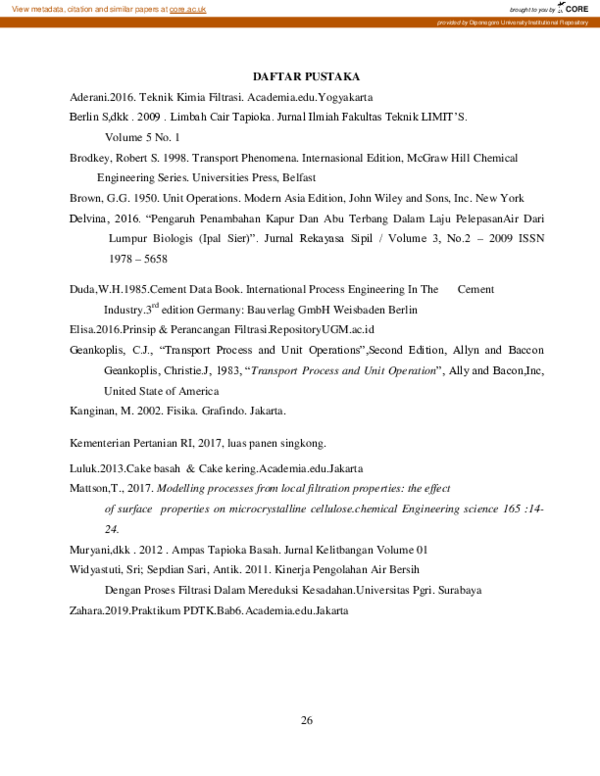 (PDF) UJI KINERJA ALAT FILTER PRESS DENGAN MENGANALISA MASSA CAKE DAN ...