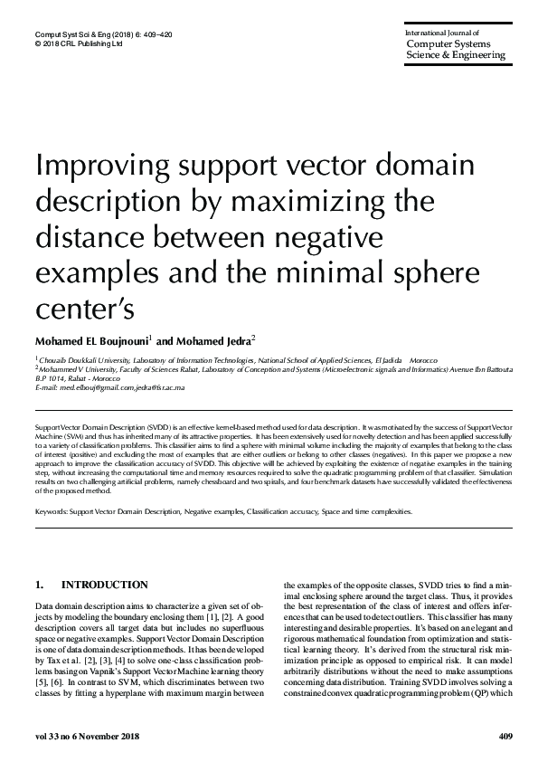 (PDF) Improving Support Vector Domain Description by Maximizing the Distance Between Negative ...