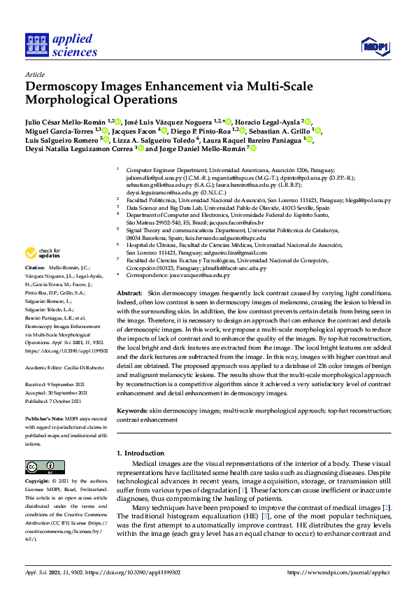 Dermoscopy Images Enhancement via Multi-Scale Morphological Operations