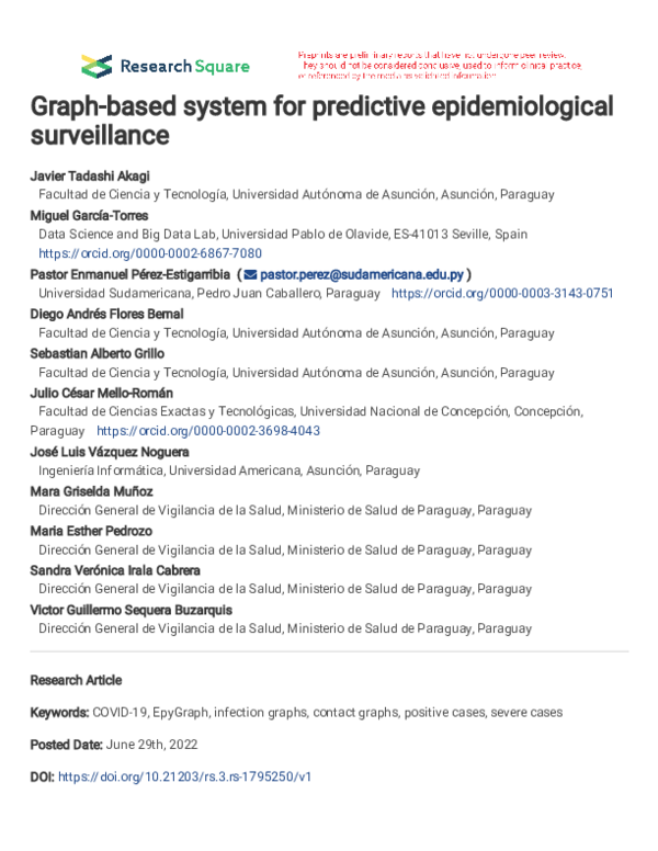 (PDF) Graph-based system for predictive epidemiological surveillance