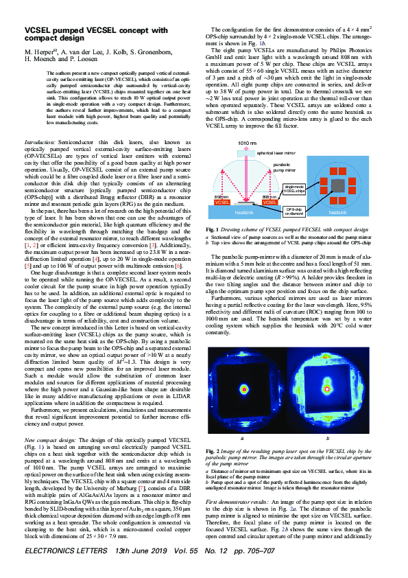 (PDF) VCSEL pumped VECSEL concept with compact design | Markus Herper ...