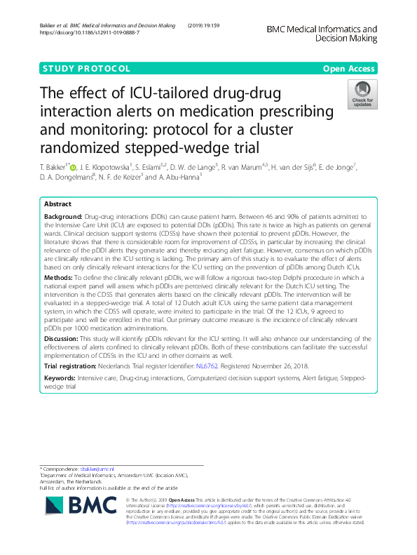 (PDF) The effect of ICU-tailored drug-drug interaction alerts on ...