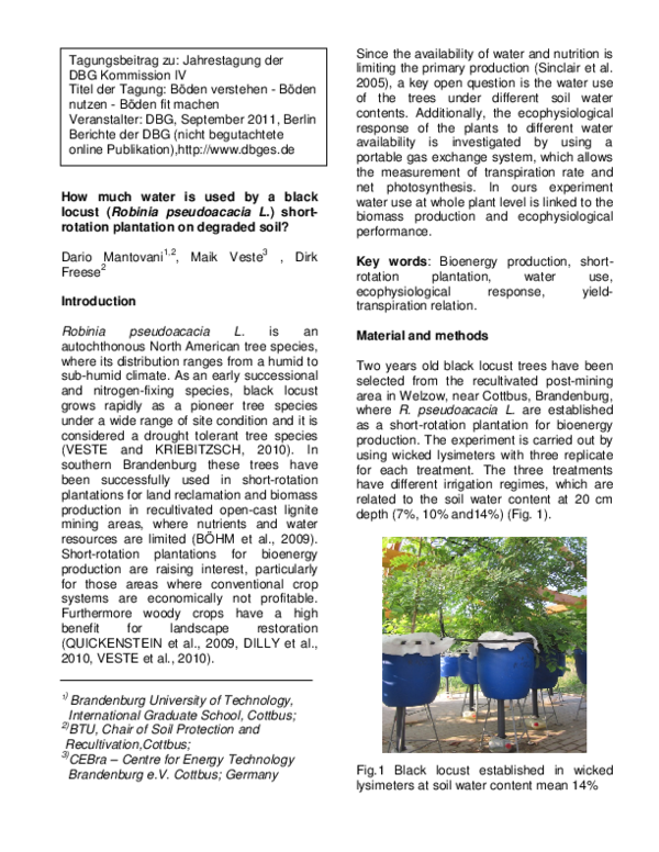 (PDF) How much water is used by a black locust (Robinia pseudoacacia L ...