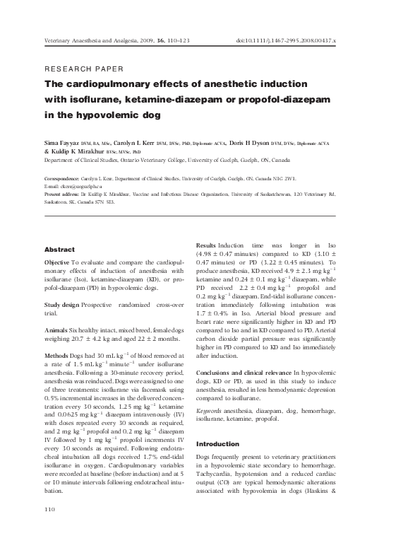 (PDF) The cardiopulmonary effects of anesthetic induction with ...