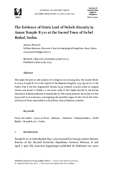 (PDF) The Evidence of Osiris Lord of Neheh-Eternity in Amun Temple B ...