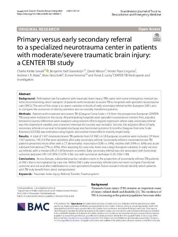 (PDF) Primary versus early secondary referral to a specialized ...