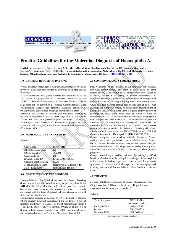 (PDF) Genetic Counseling and Prenatal Diagnosis of Congenital Bleeding ...