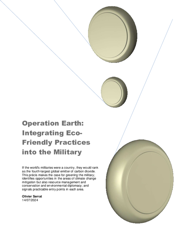 (PDF) Operation Earth: Integrating Eco-Friendly Practices into the Military
