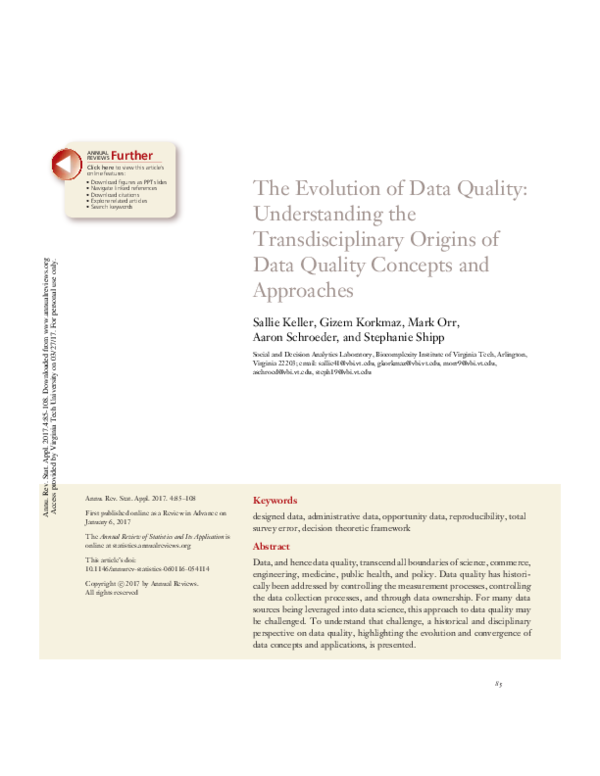 (PDF) The Evolution of Data Quality: Understanding the ...