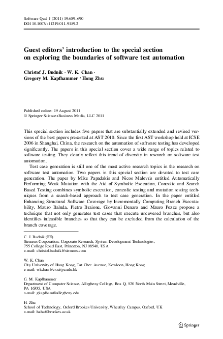 (PDF) Guest editors’ introduction to the special section on exploring the boundaries of software ...