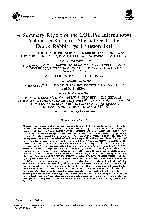 (PDF) A summary report of the COLIPA international validation study on ...