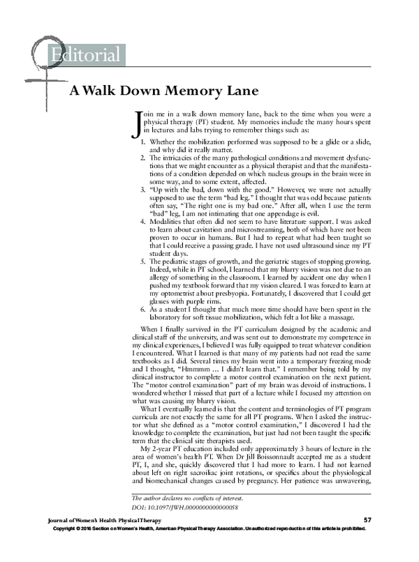 (PDF) A walk down memory lane