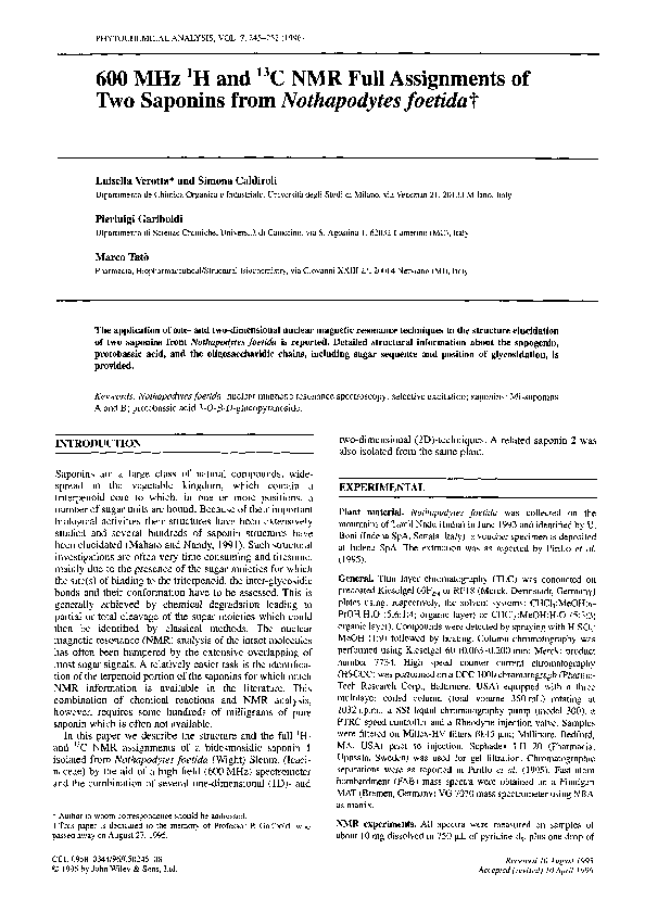 (PDF) 600 MHz1H and13C NMR Full Assignments of Two Saponins ...