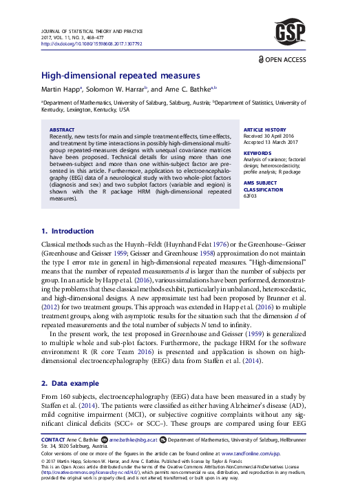 (PDF) High-dimensional repeated measures