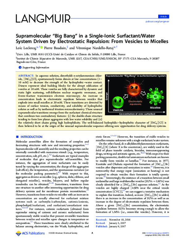 (PDF) Supramolecular “Big Bang” in a Single-Ionic Surfactant/Water ...