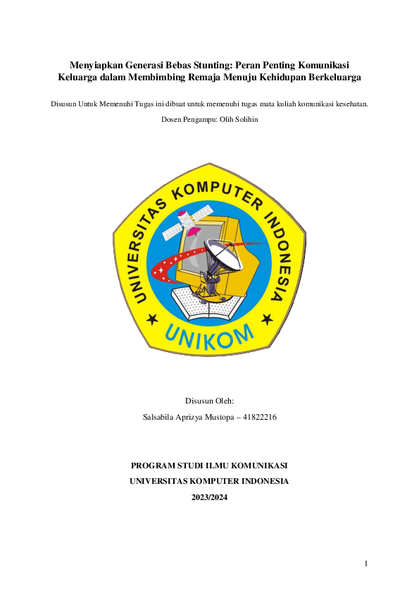 (PDF) Menyiapkan Generasi Bebas Stunting: Peran Penting Komunikasi ...