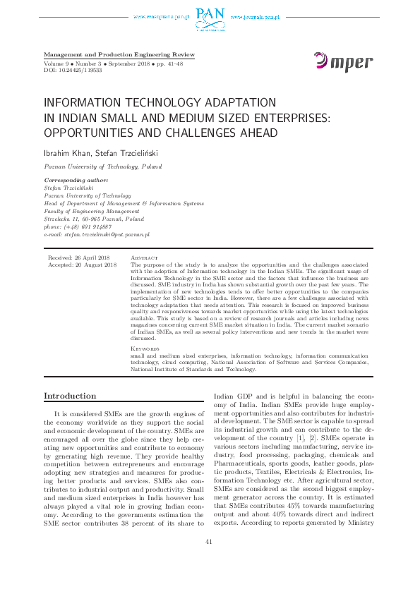 (PDF) Information Technology Adaptation in Indian Small and Medium ...