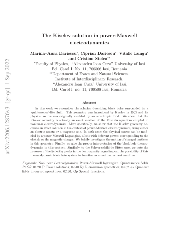 (PDF) The Kiselev solution in power-Maxwell electrodynamics