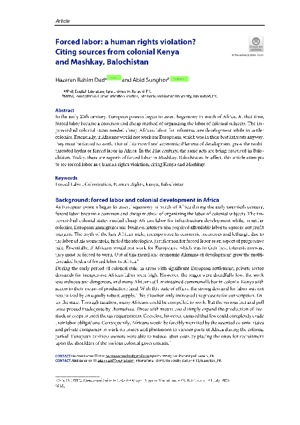 (PDF) Forced labor: a human rights violation? Citing sources from ...