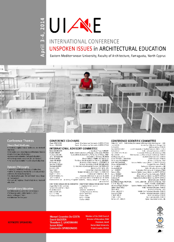(PDF) International Conference Unspoken Issues In Architectural Education