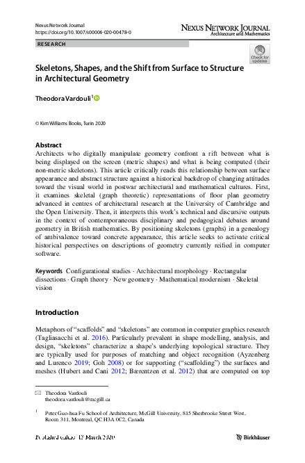 (PDF) Skeletons, Shapes, and the Shift from Surface to Structure in ...