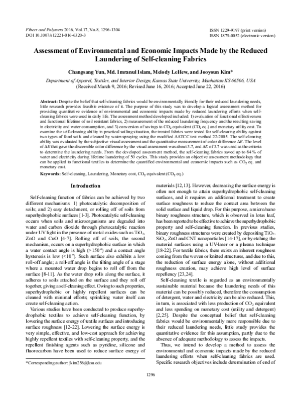 (PDF) Assessment of environmental and economic impacts made by the ...