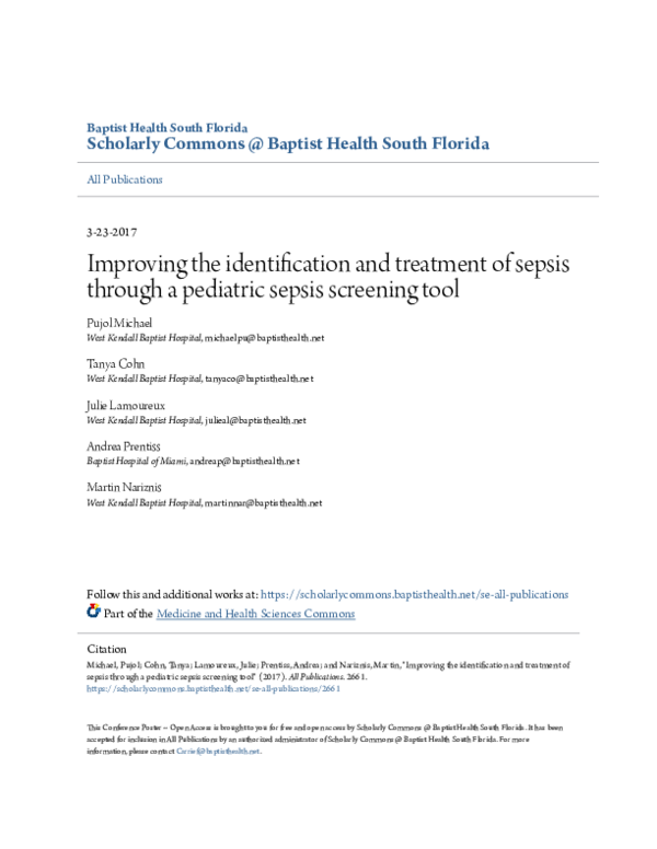 (PDF) Improving the identification and treatment of sepsis through a ...