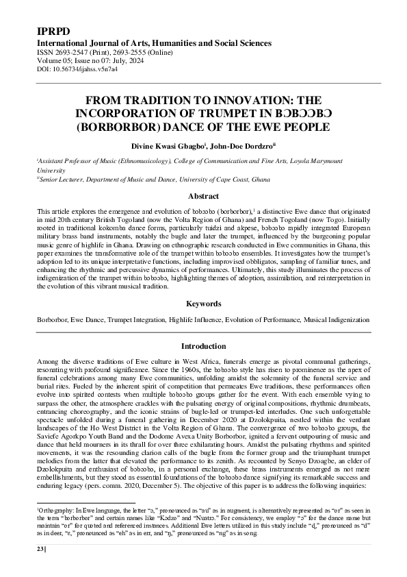 (PDF) FROM TRADITION TO INNOVATION: THE INCORPORATION OF TRUMPET IN ...