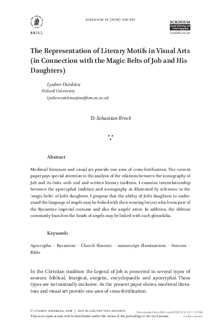 (PDF) The Representation of Literary Motifs in Visual Arts (in ...