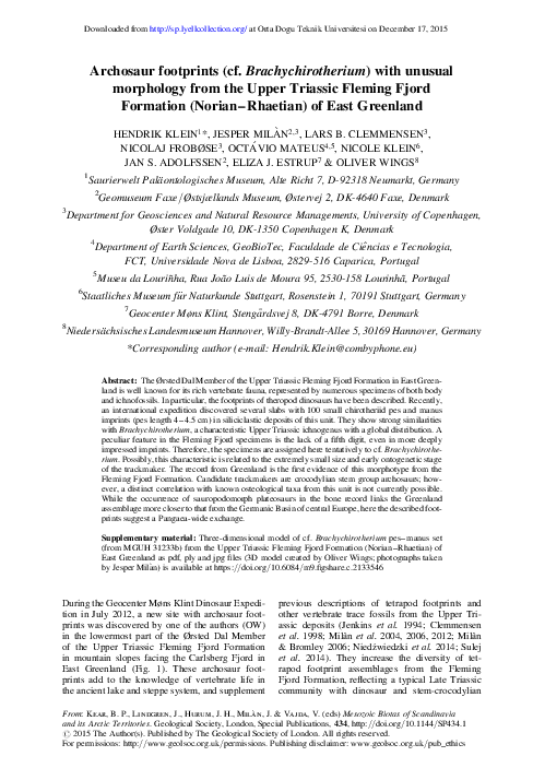 (PDF) Archosaur footprints (cf. Brachychirotherium ) with unusual ...