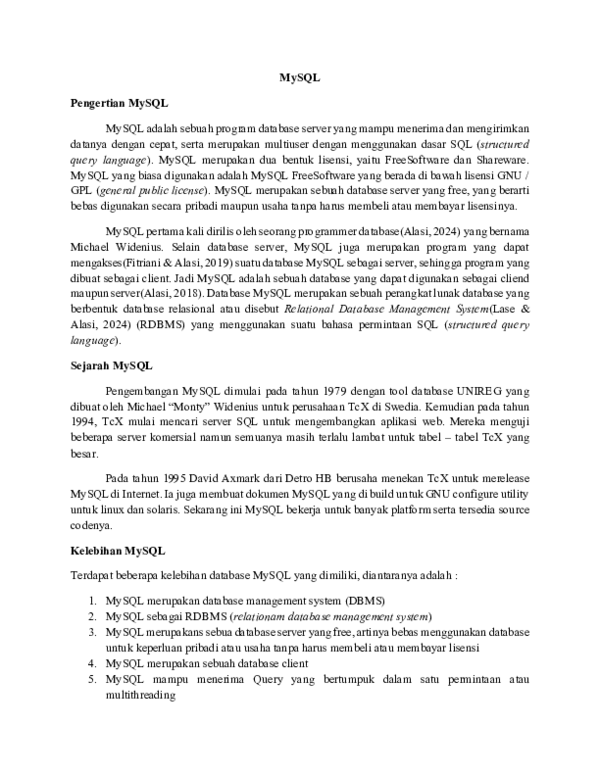 (PDF) Mengenal Database dengan MySQL
