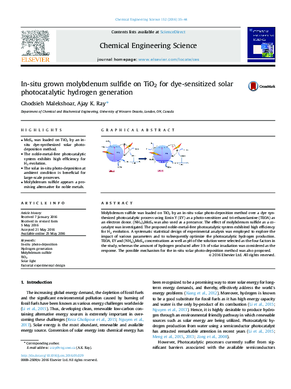 (PDF) In-situ grown molybdenum sulfide on TiO2 for dye-sensitized solar ...