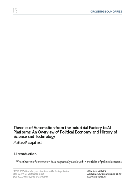 (PDF) Theories of Automation from the Industrial Factory to AI ...
