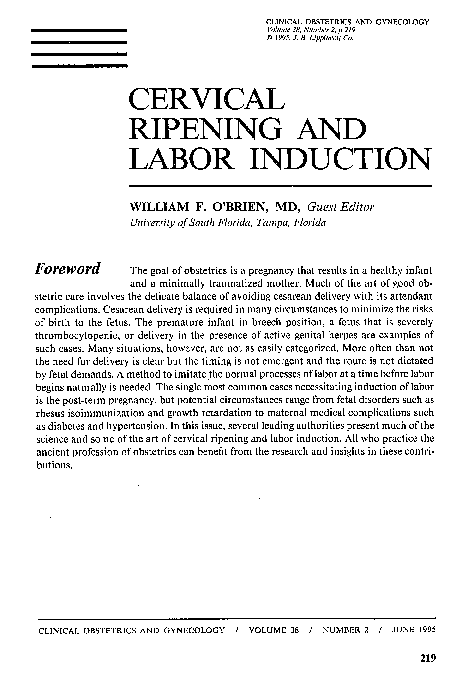 (PDF) Cervical Ripening and Labor Induction | Renato Sa - Academia.edu
