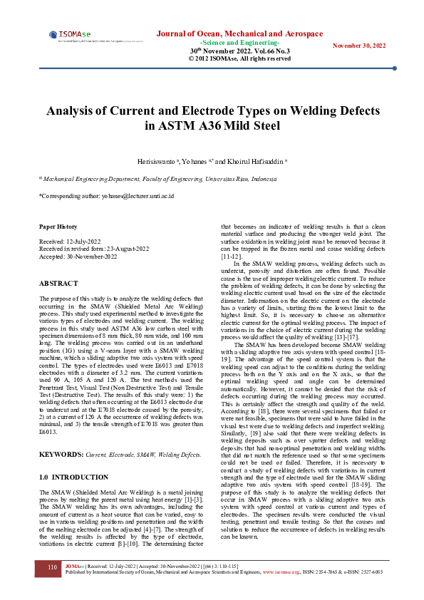 (PDF) Analysis of Current and Electrode Types on Welding Defects in ...