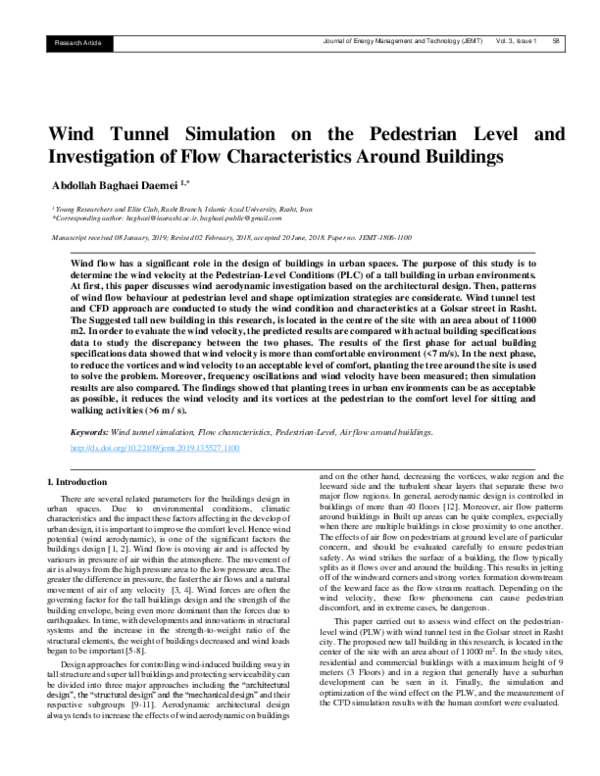(PDF) Numerical simulation of pedestrian level wind flow around ...