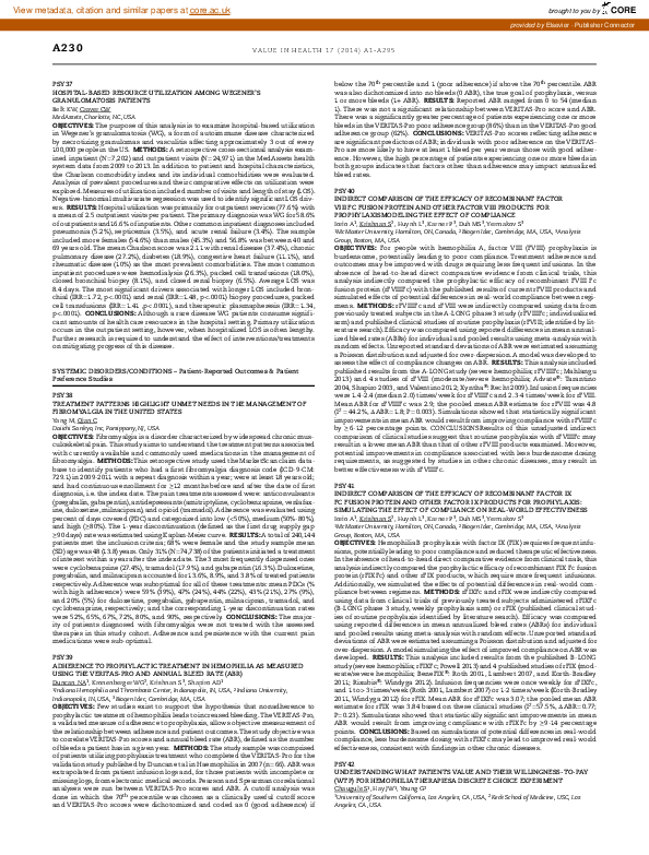 (PDF) Indirect Comparison Of The Efficacy Of Recombinant Factor Viii Fc ...