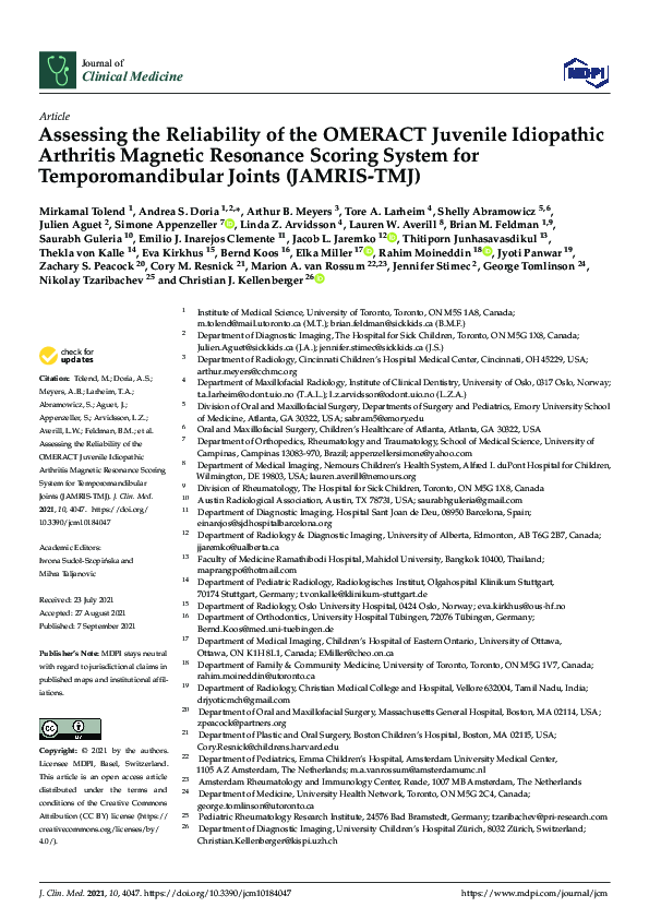 (PDF) Assessing the Reliability of the OMERACT Juvenile Idiopathic ...