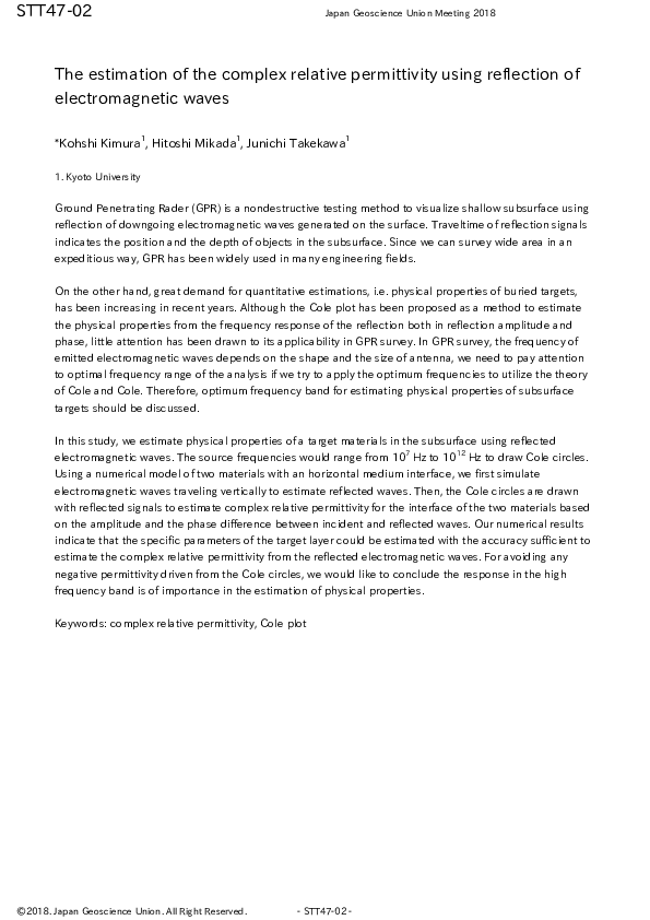 (PDF) The estimation of the complex relative permittivity using reflection of electromagnetic waves