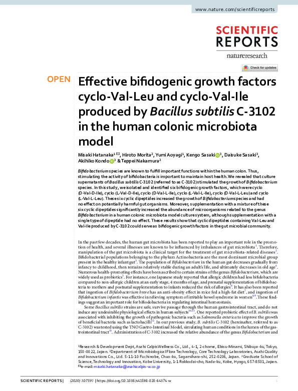 (PDF) Effective bifidogenic growth factors cyclo-Val-Leu and cyclo-Val ...