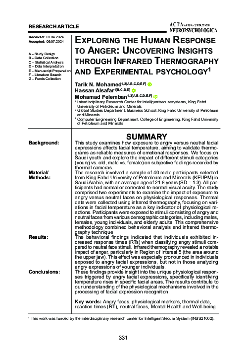 (PDF) Exploring the Human Response to Anger: Uncovering Insights ...