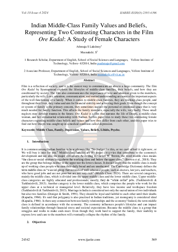(PDF) Indian Middle-Class Family Values and Beliefs, Representing Two ...