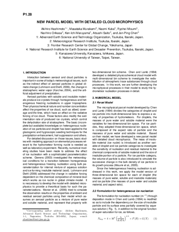(PDF) New parcel model with detailed cloud microphysics