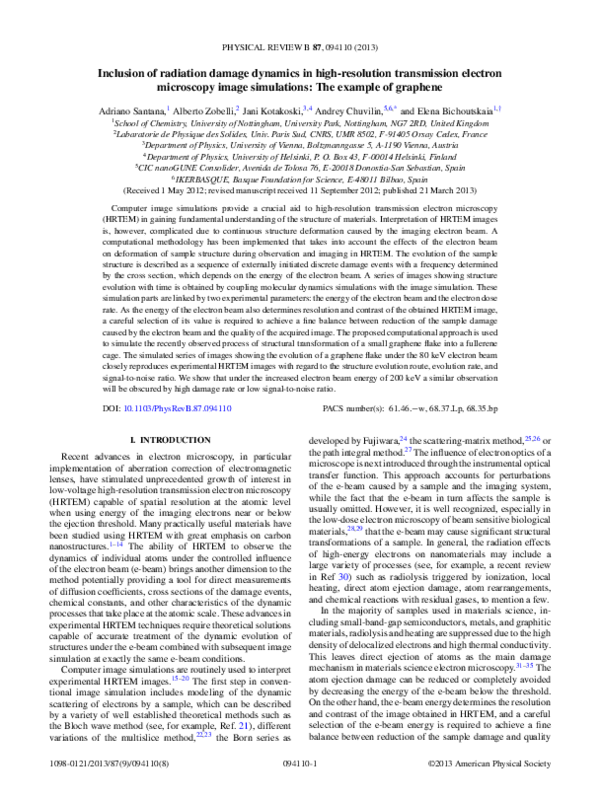 (PDF) Inclusion of radiation damage dynamics in high-resolution transmission electron microscopy ...
