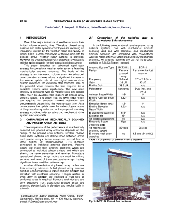 (PDF) Operational rapid Scan Weather Radar System
