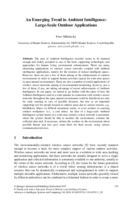 (PDF) An Emerging Trend in Ambient Intelligence: Large-Scale Outdoor Applications | Peter ...